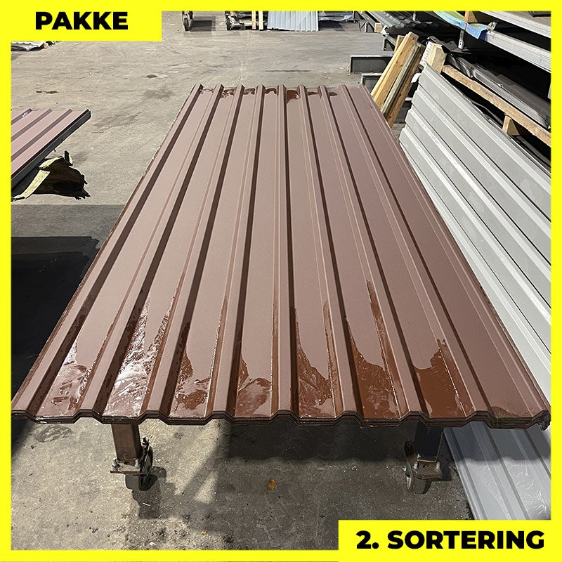 Trapez MTP 18 - 2. sortering - 25 stk. af 3000 mm - Brun - 80,2 m² ...