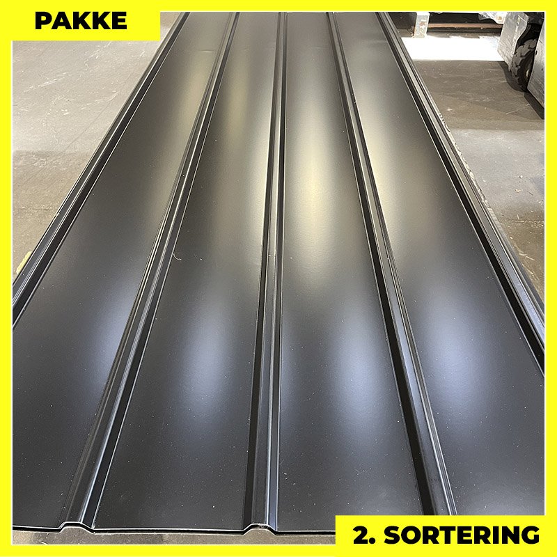 Pandeplade MTP 20/220 m/ dug - 2. sortering - 5 stk. af 3000 mm - Sort ...