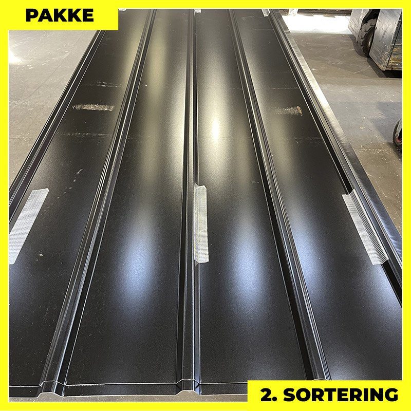 Pandeplade MTP 20/220 m/ dug - 2. sortering - 4 stk. af 3000 mm - Sort ...