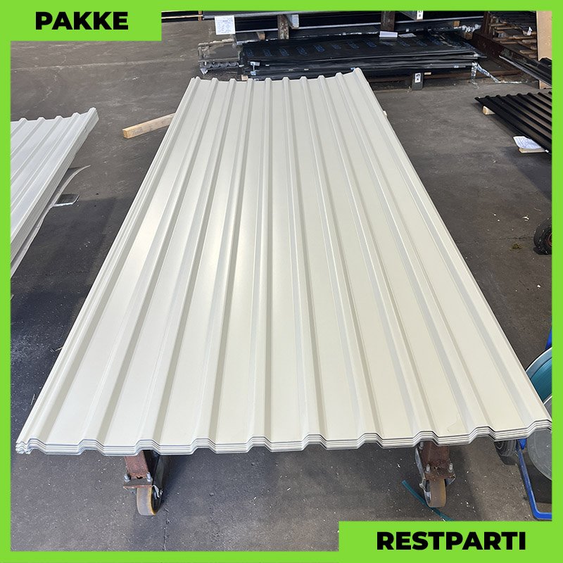 Trapezplade MTP 21 m/ dug - Restparti - 11 stk. af 3000 mm - Lysegrå ...