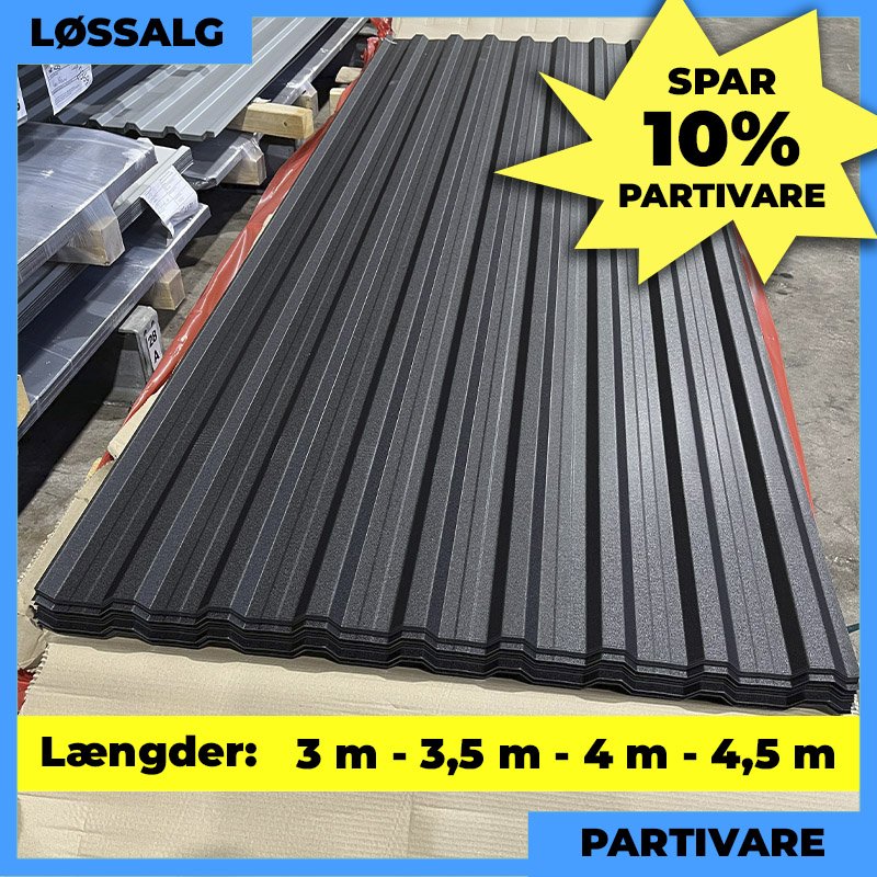 Trapezplade MTP 19 - Partivare - Mat sort - Trapezplader - Karl Molin